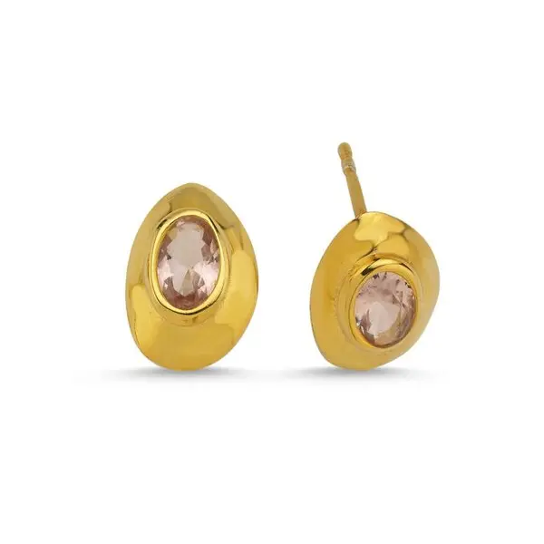 LINYA JEWELLERY Ella Stone Stud Earrings - Pink
