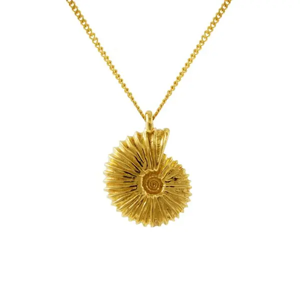 LEE RENEE Ammonite Pendant Necklace - Gold