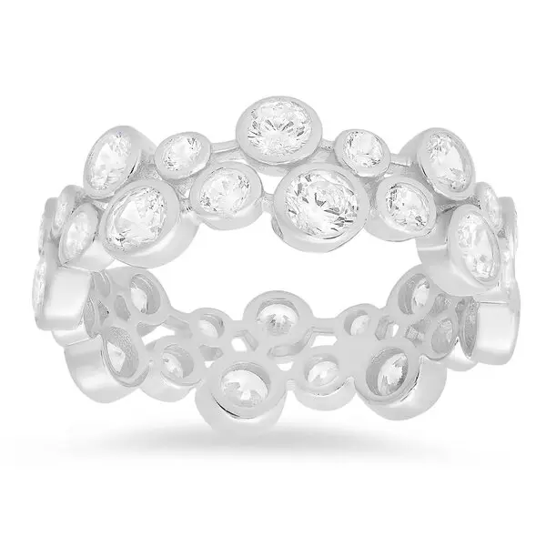 KYLIE HARPER Sterling Diamond Cz Eternity Band Ring - Silver