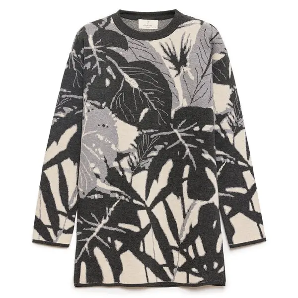 PERALUNA Jacquard Knit Tunic Top