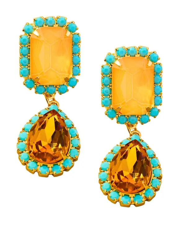 THE PINK REEF Jewel Drop Earrings - Orange