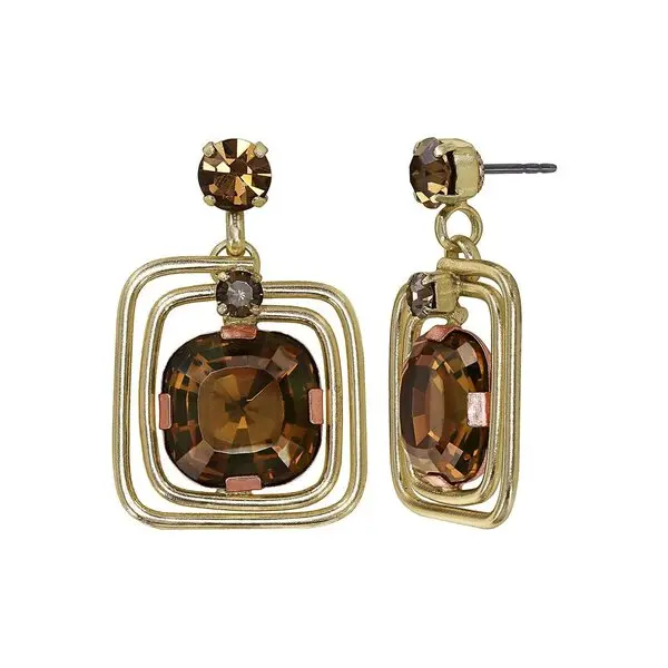 KONPLOTT To The Max Dangle Stud Earrings - Brown