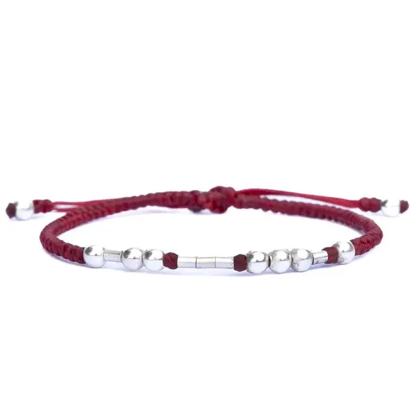 HARBOUR UK Morse Code Sterling Silver Love Bracelet - Red