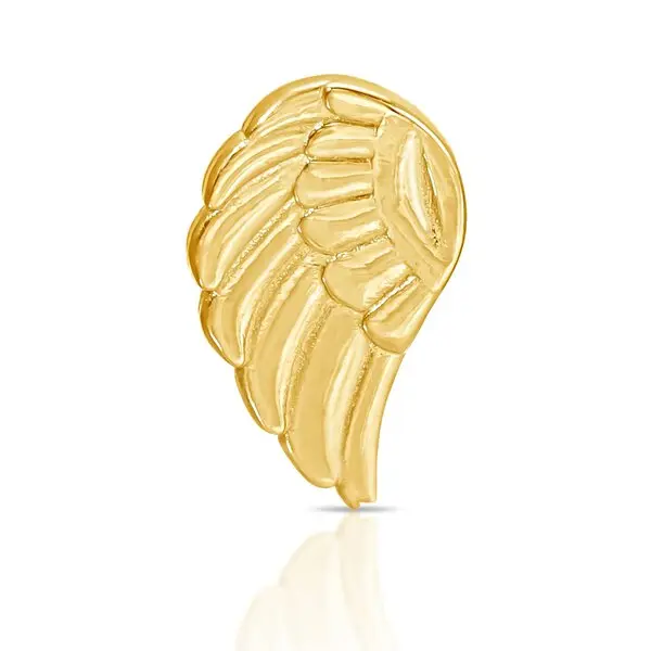 Maya Brenner Designs Charm Stud 14k Yellow Angel Wing - Gold