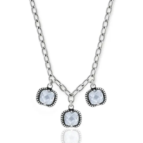 UNALOE Sterling Silver Crystal Pendant Necklace - Blue