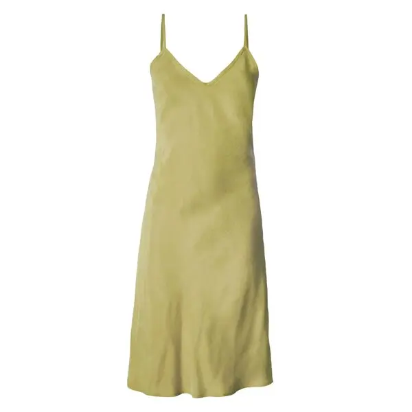 ITALIA A COLLECTION Leaf Vegan Silk Slip Dress - Green