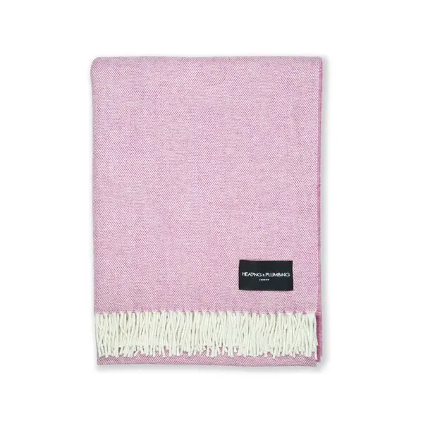 HEATING & PLUMBING LONDON Daydreams Merino Lambswool Throw Soft - Pink