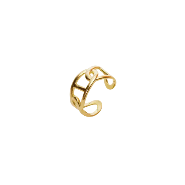 SPERO LONDON Large Chain Link Statement Ring - Gold