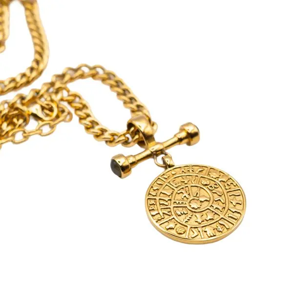 ISOLATED JEWELLERY Phaistos Disc Necklace - Gold