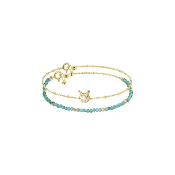 WJY STUDIO LONDON Constellation Taurus Zodiac Bracelet - Gold/green