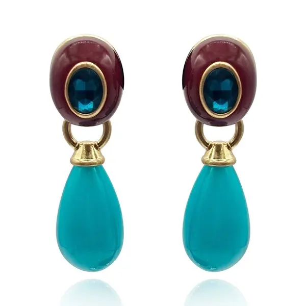 MICHAEL NASH JEWELRY Drop Earrings - Blue/brown