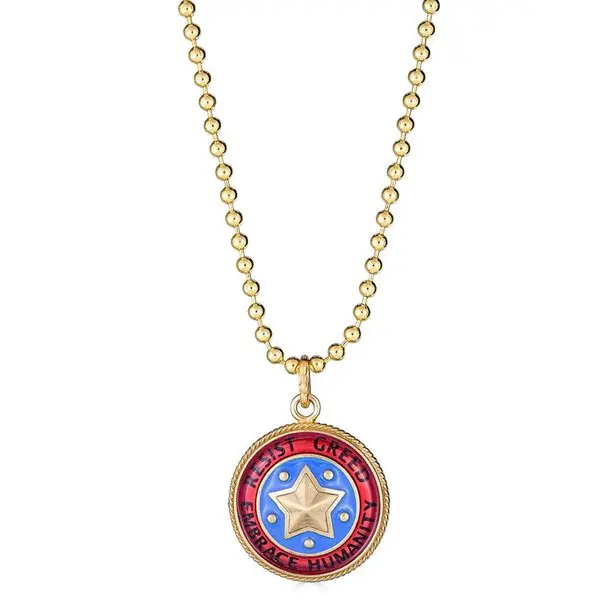 PASSIONATE PROTEST COLLECTION Resist Greed, Embrace Humanity Pendant - Red/blue