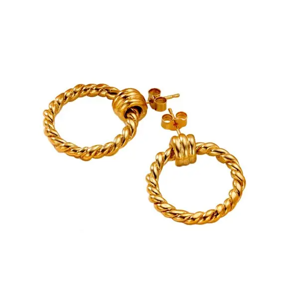 POSH TOTTY DESIGNS Tether Hoop Stud Earrings - Gold