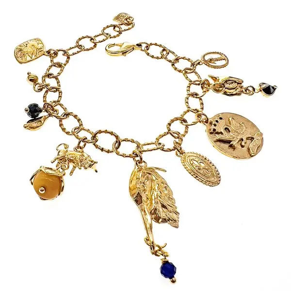 GEM KINGDOM Plated Charm Bracelet - Gold