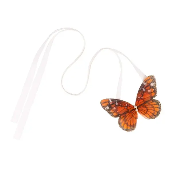 Oana Savu Monarch Butterfly Ribbon Tie Choker - White