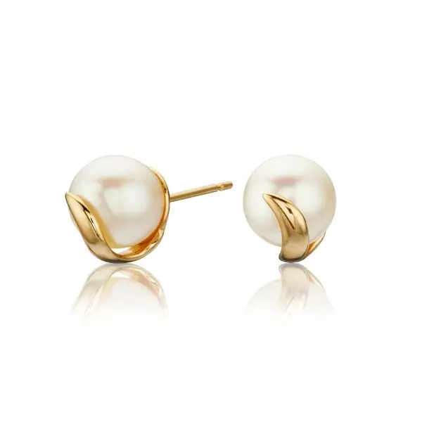 LILY & ROO Pearl Stud Earrings - Gold