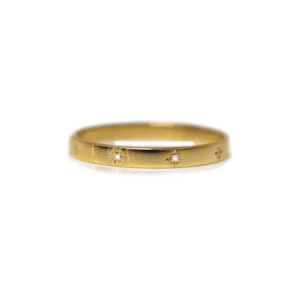 LA KAISER 10kt Gold Diamond Band - Yellow