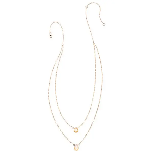 HEATHER HAWKINS Two Gemstone Citrine Necklace - Yellow