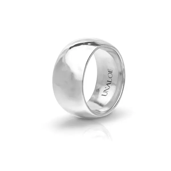 UNALOE Wide Comfort Fit Domed Sterling Ring - Silver