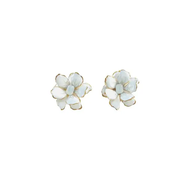 THE PINK REEF Floral Stud Earrings - White