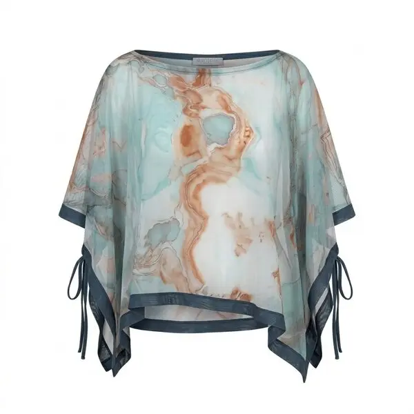 SEROTONE SWIM Swim Cover Up Mesh Rectangle Top - Blue