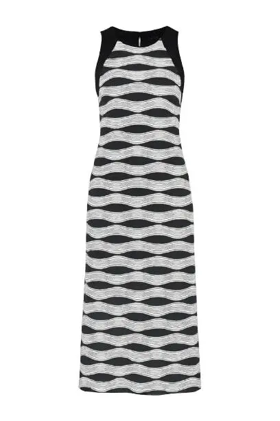 CONQUISTA Sleeveless Printed Maxi Dress - Black