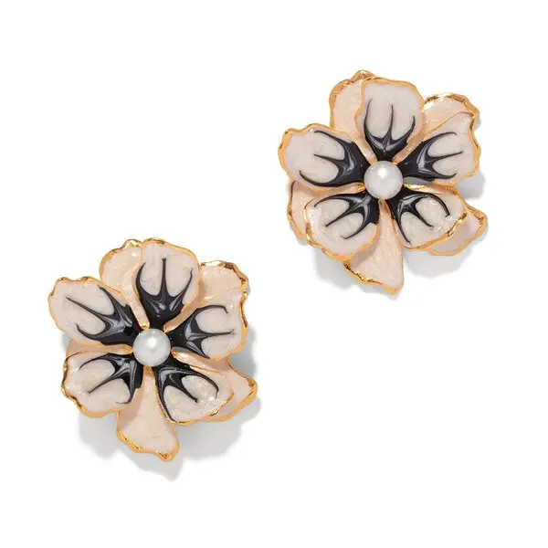 THE PINK REEF Floral Stud Earrings - White