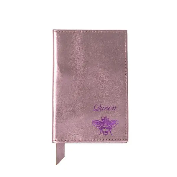 VIDA VIDA Queen Bee Metallic Leather Passport Cover - Pink