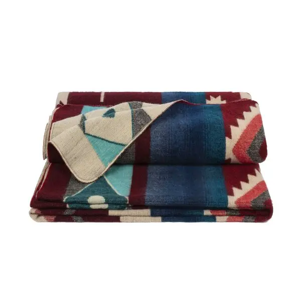 ALPACA LOCA Plaid/throw Native Wine Alpaca Wool
