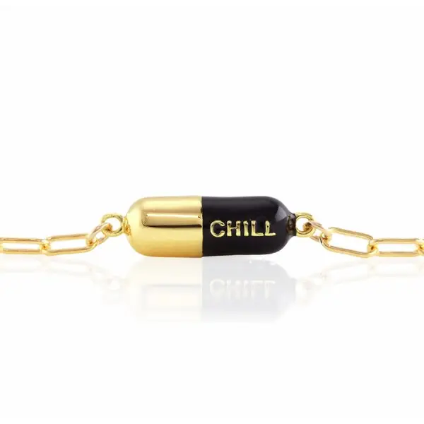Kris Nations Enamel Charm Bracelet - Gold/black