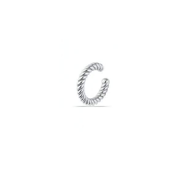 SPERO LONDON Twisted Ear Cuff - Silver