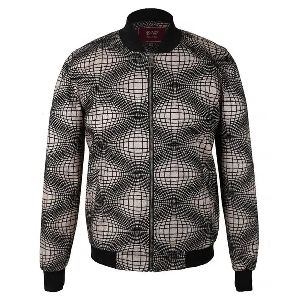 DAVID WEJ Velvet Geometric Glitter Bomber Jacket