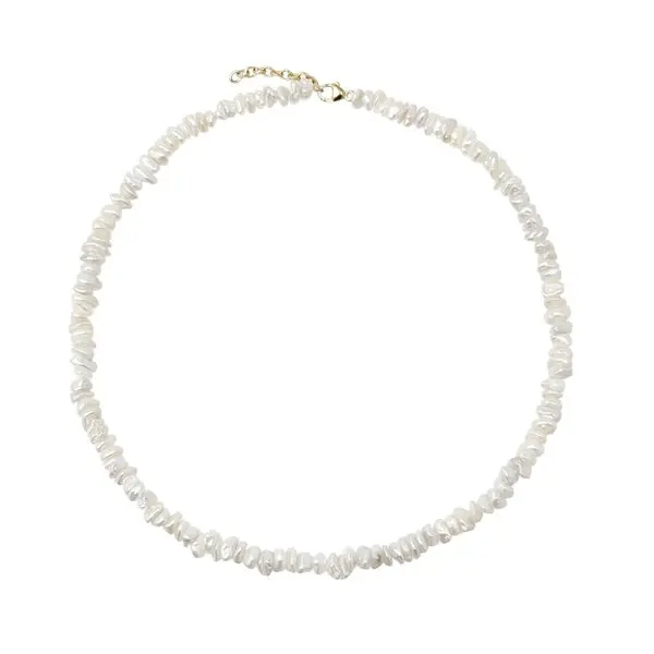 KIRI & BELLE Ayla Keshi Pearl Necklace - Silver