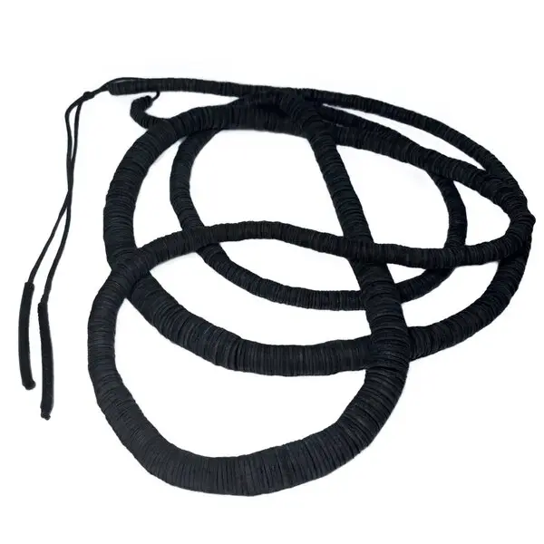 WAIWAI Extra Long Leather Necklace - Black