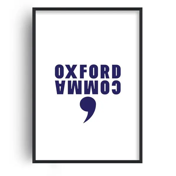 FANCLUB Oxford Comma Giclée Retro Art Print A2 - Blue