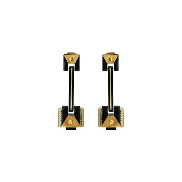GISSA BICALHO Long Trapeze Earrings - Black