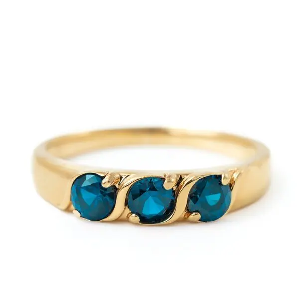 BELINDA JEWELZ Swiss Vintage Birthstone Ring - Blue