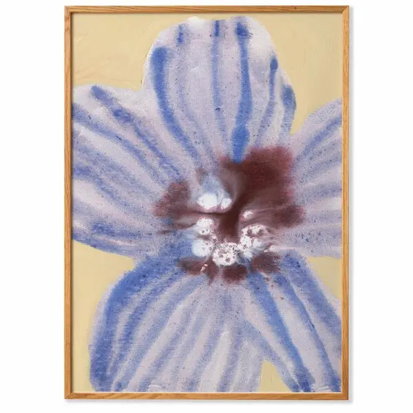 PAPER COLLECTIVE Blue / Yellow In Full Bloom Nr. Three Art Print - Blue/yellow