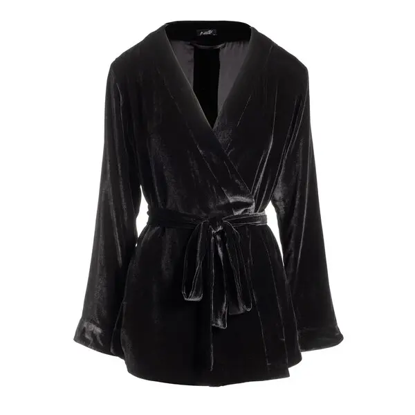 JE MÉRITE (I DESERVE) Silk Velvet Short Robe - Black