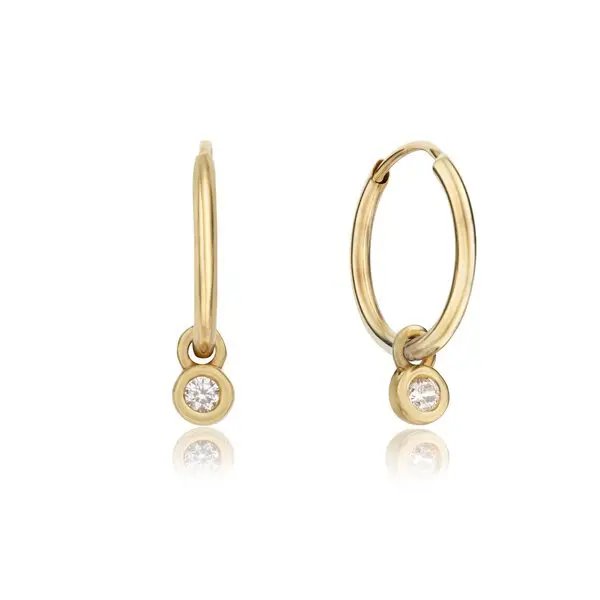 LILY & ROO Mini Diamond Hoop Earrings - Silver