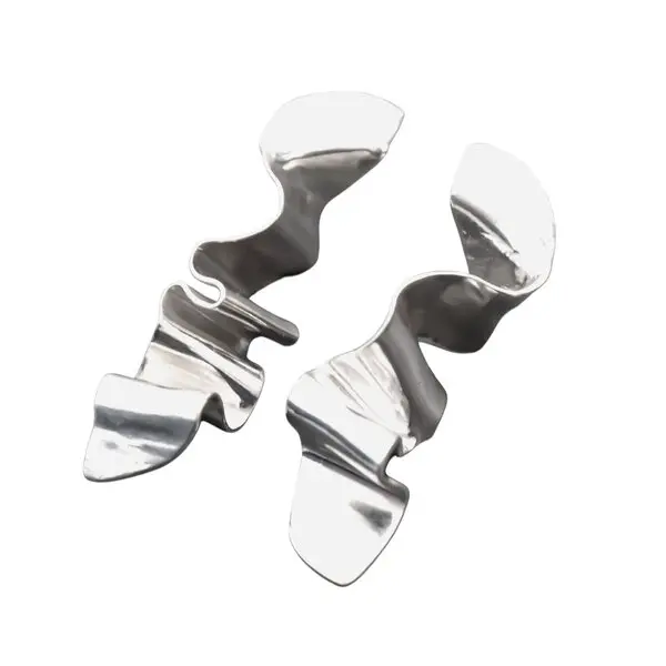 OOLO LONDON Sculptural Drop Earrings - Silver