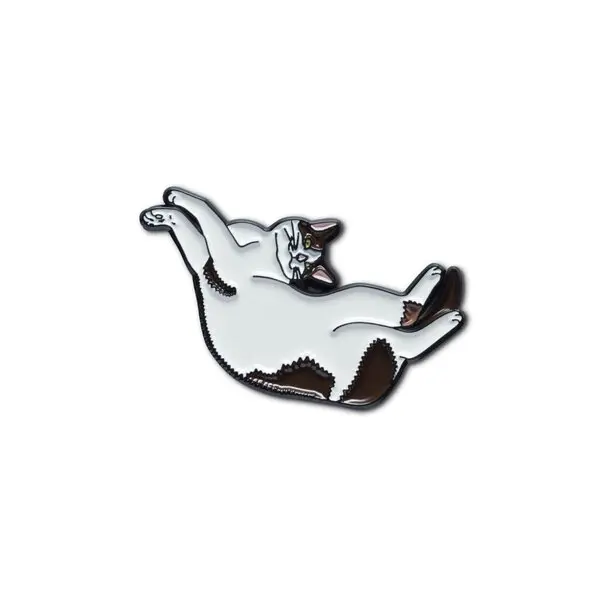 MAKE HEADS TURN Enamel Cat Pin - White