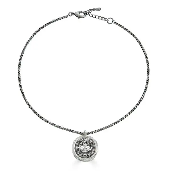LONI PAUL JEWELRY Filigree Coin Pendant Necklace - Silver