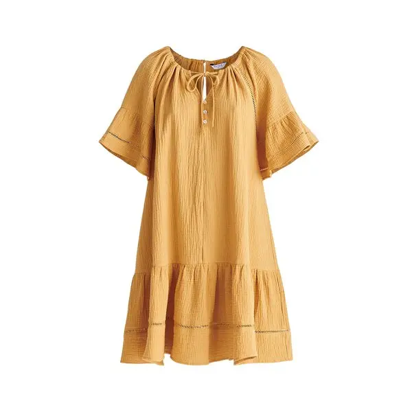 PAISIE Cheesecloth Swing Dress