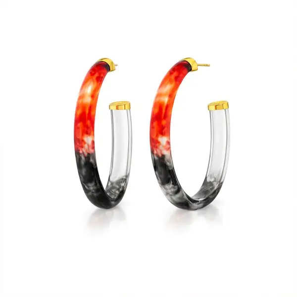 GOLD & HONEY Tie Dye Hoop Earrings - Yellow/black