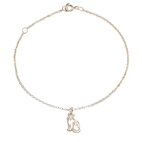 POSH TOTTY DESIGNS Sterling Cat Dinky Charm Bracelet - Silver