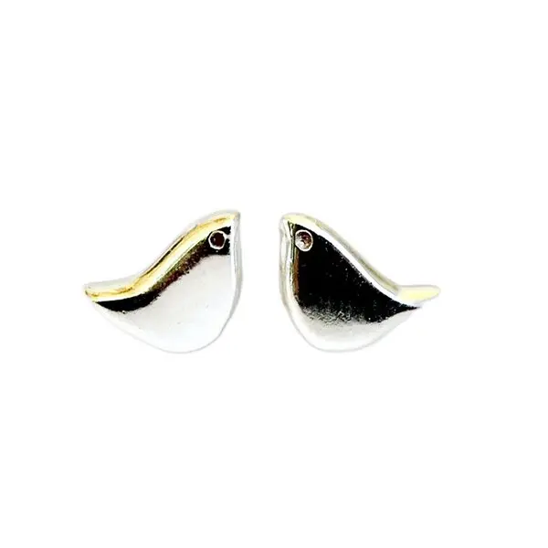LIME TREE DESIGN Mini Bird Stud Earrings - Silver