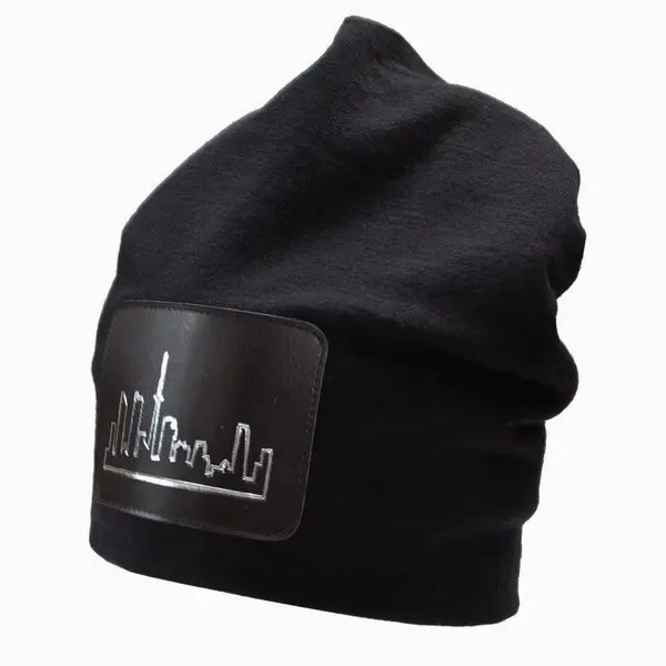 LAURA DAILI Cityscape Wool Blend Beanie - Black/silver