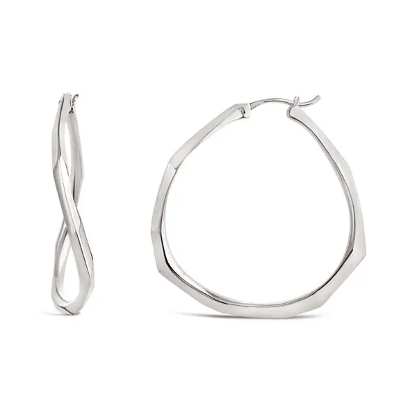 DINNY HALL Thalassa Large Statement Hoop Earrings - Silver