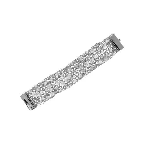 LAVISH BY TRICIA MILANEZE Handmade Crochet Bracelet - Silver